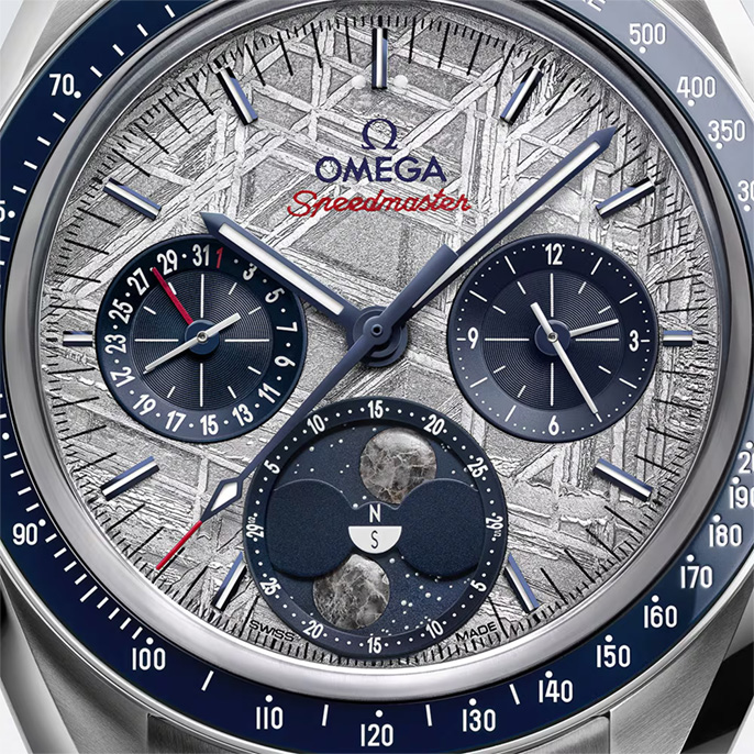 Omega Speedmaster Chronograph Moonphase Dial Meteorite